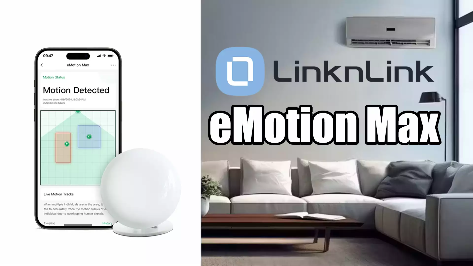 LinknLink eMotion Max, sensor de presencia, luminosidad y IR